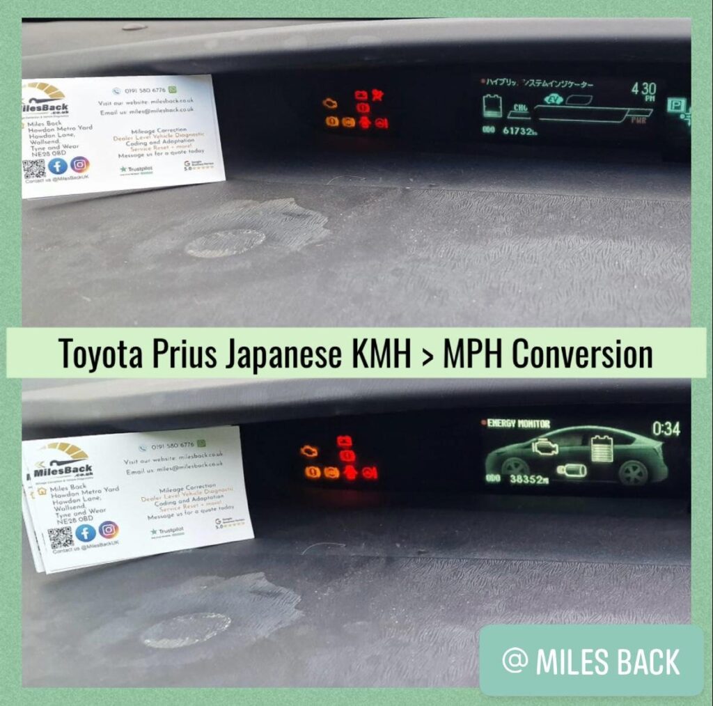 Toyota Prius Mileage Conversion Japanese KMH > MPH - Mileage Correction ...